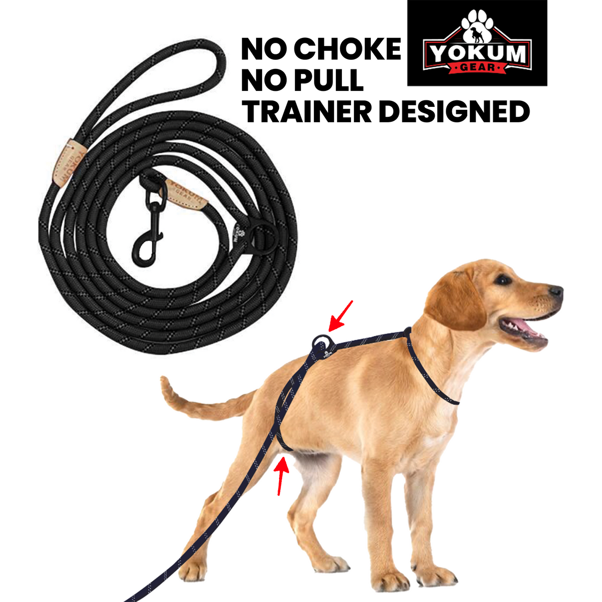 YOKUM GEAR - No Pull No Choke Dog Leash – Training Lead for Better Con ...